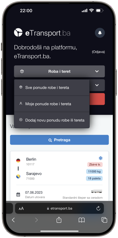 eTransport - Platforma za berzu transporta